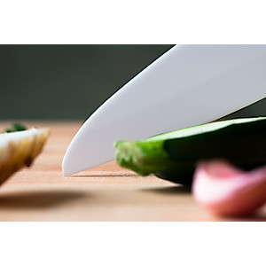 ViCera JVC-140WBK 5-1/2-Inch/14 Centimeter Ceramic Santoku Knife, Black/White