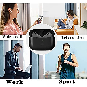 Black Wireless Charging Case Replacement Compatible for Air Pod Pro Charging Case with Bluetooth Pairing Sync Button