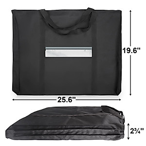 JJRING Dacron Light Weight Art Portfolio Bag, 19.6'' x 25.6'' for 18'' by 24'', Black Carrying Storage Case for Poster, Sketching, and Drawing