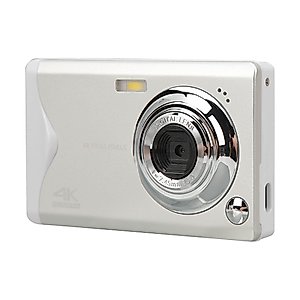 HD 4K Digital Camera for YouTube, 48MP 16X Zoom Vlogging Camera Anti Shaking Small Compact Camera with Wide Angle Lens & Fill Light & Flip Screen for Photography and Video (White)