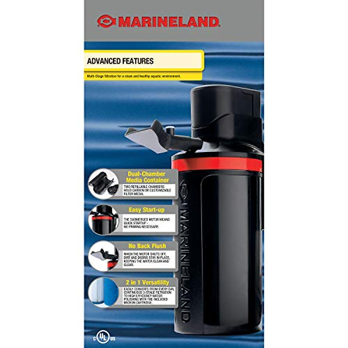 MarineLand Magnum Polishing Internal Canister Filter, For aquariums Up To 97 Gallons, 10.5 IN (ML90770)