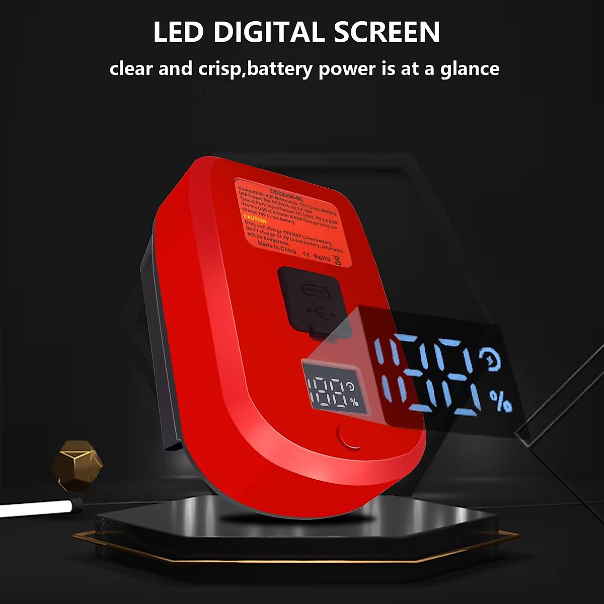 USB Charger for Milwaukee | M18 Phone Charger for Milwaukee M18 Battery | 18V Charger for Milwaukee Tools | M18 Fast Charger