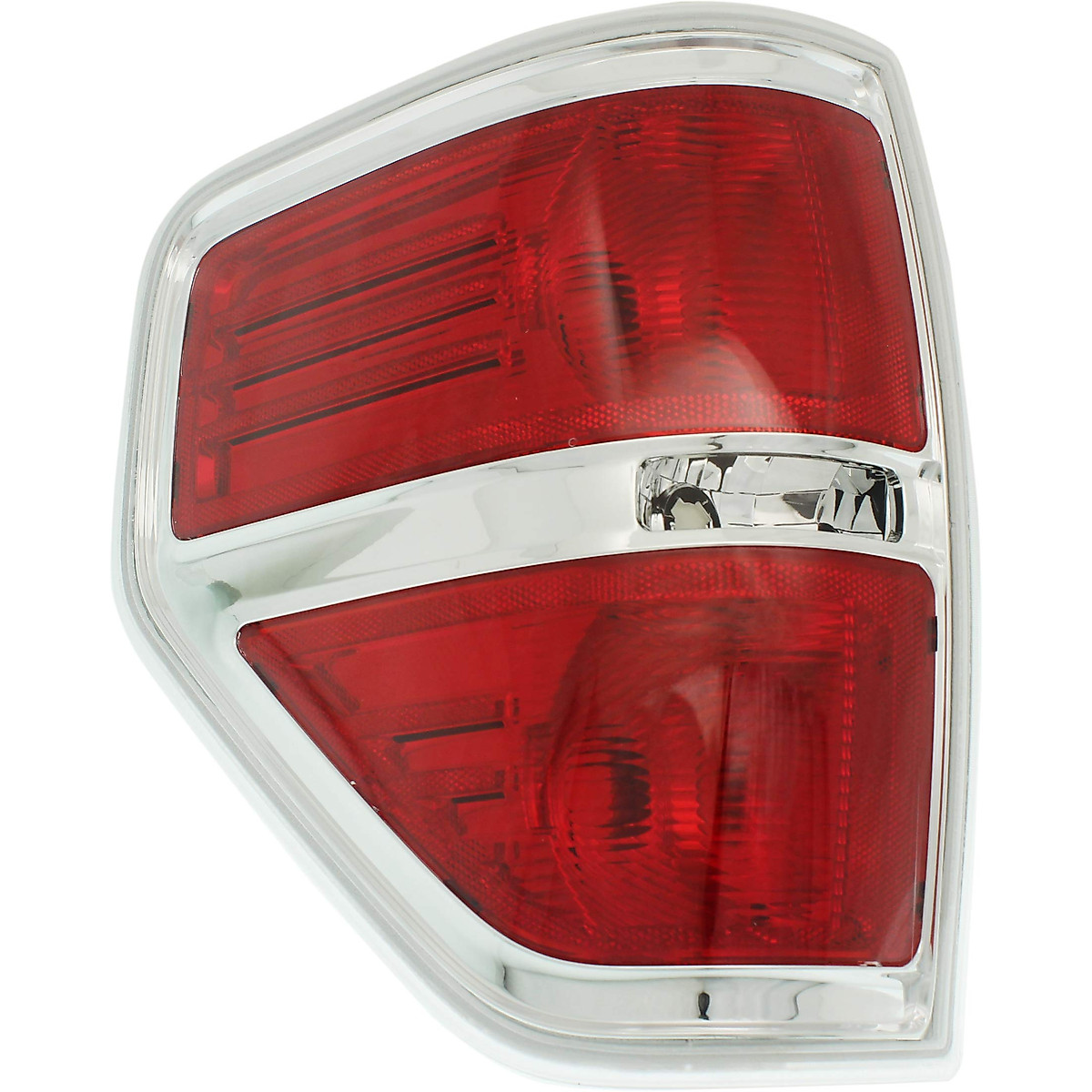 Garage-Pro Tail Light Lamp Compatible with 2009-2014 Ford F-150 Styleside Red Lens Driver Side With Chrome Bezel Trim Design