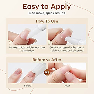 modelones Cuticle Cream, Ultra-Hydrating Cuticle Oil Nail Care Organic Jojoba Oil Vitamin E Serum, Deep Moisturizing Cuticle Repair Treatment Non-greasy, Soothe, Repair Dry Cracked Cuticles, 15ML