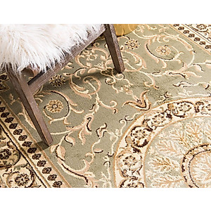 Unique Loom Versailles Collection Traditional Classic Medallion Floral Motif Area Rug (2' 2 x 3' 0 Rectangular, Green/ Ivory)