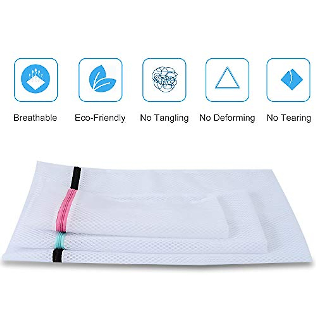 BAGAIL Set of 3 Honeycomb Mesh Laundry Bags for Blouse,Hosiery,Stocking,Underwear, Lingerie with Zipper Lock,Premium Laundry Bags for Travel Storage Organization(3 Set)