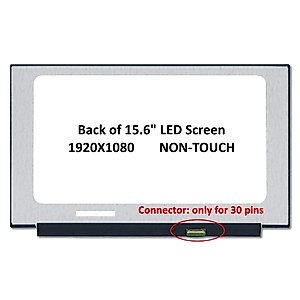 FULLCOM New 15.6" Screen Compatible with N156HGA-EA3 Also fit NT156FHM-N51, NT156FHM-N62, NT156FHM-N61 (No Bracket) 1920X1080 Slim Matte 30 pin Without Bracket
