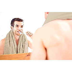 Oakias 2 Pack Luxury Bath Sheets Beige – 35 x 70 Inches – Highly Absorbent & Soft 600 GSM Extra Large Bath Towels