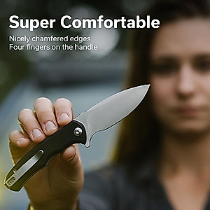 CIVIVI Mini Praxis Folding Pocket Knife, 2.98" D2 Steel Blade G10 Handle Small EDC Knife with Pocket Clip for Men Women, Sharp Camping Survival Hiking Knives C18026C-2