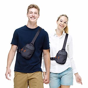 MJNUONE Mini Sling Chest Bag Waterproof Small Crossbody Bag Multi-purpose Lightweight Sling Bag for Men and Women (Black)