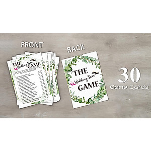 Bridal Shower Game Cards, Wedding Shoe Game, Tropical Jungle Theme Engagement Party Cards For Wedding, Set of 30 Cards(Leaf004)