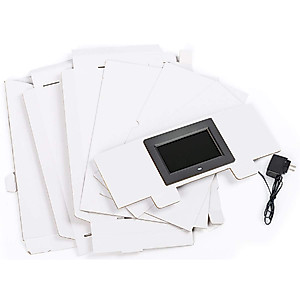 Displays2go Countertop Cardboard Shelving with 7" Digital Display – White (TBSH3WTDG)