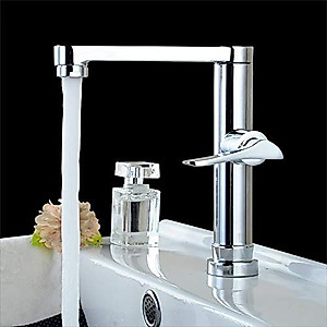 DMUNIZ Classic Kitchen Faucet Balcony Washbasin Full Copper Rotating Single Hole Single Cooling Faucet Kitchen Taps Chrome Kitchen Taps Square