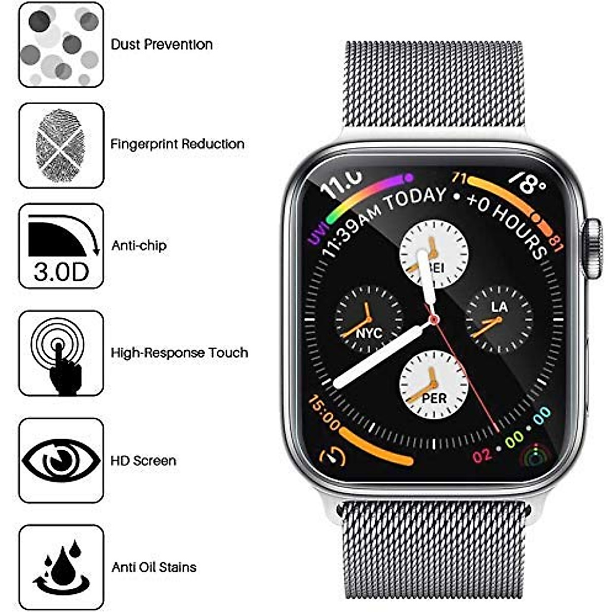 LϟK 6 Pack Apple Watch Series 8/7 41mm Screen Protector & Apple Watch 40mm Series 6/5 Screen [Upgrade Soft Film] Self-Healing Flexible TPU Film Ultra-thin Screen Protector for Apple Watch 41mm, 40mm