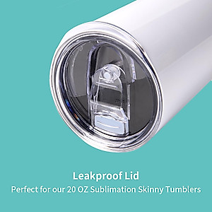 PYD Life 12 Pack Replacement Leakproof Slide Lids Bulk for 16 OZ 20 OZ Sublimation Skinny Tumbler,Spill Proof Splash Resistant Sliding Cups Tumblers Covers