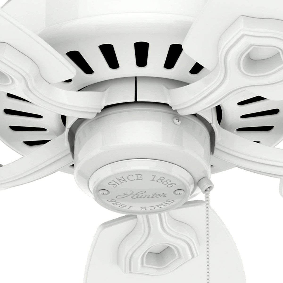 Hunter Fan Company 53240 Builder Elite Indoor Ceiling Fan with Pull Chain Control, 52", Snow White Finish