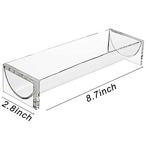 SOUJOY 2 Pack Cracker Tray for Serving, Acrylic Biscuit Stand Cracker Server, Rectangular Clear Food Display Holder For Countertop, Home, Wedding Events, Parties And Events