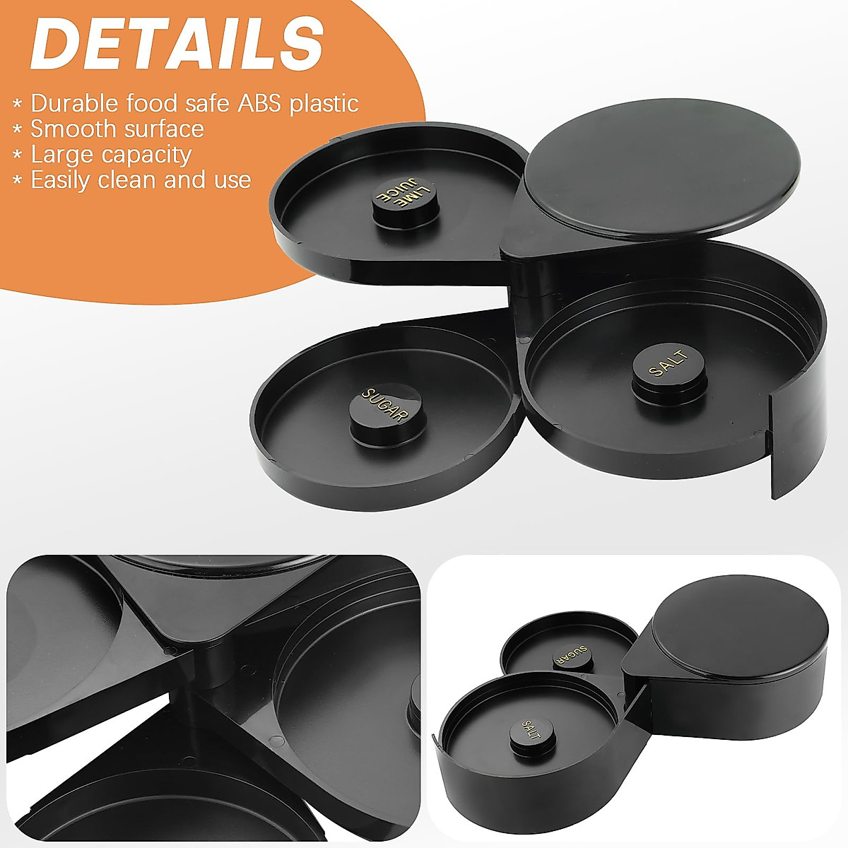 NATGAI Bartender Tool Cocktail Margarita Glass Rimmer 3 Tier Sugar Salt Rim Lime