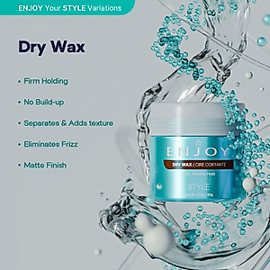 ENJOY Dry Wax (2.1 OZ) – Non-Greasy, Pliable Hair Wax