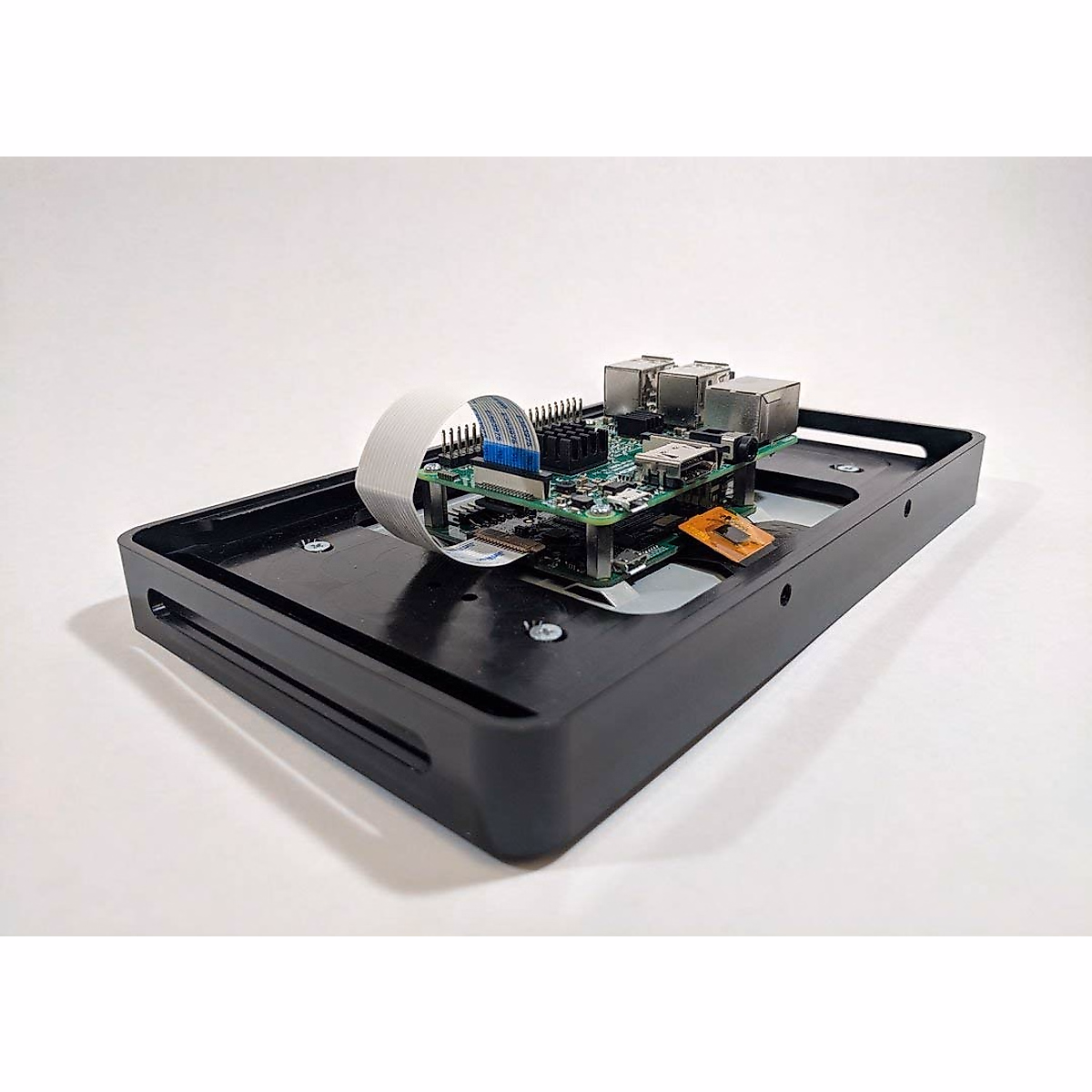 Professional Wall Mount for Raspberry Pi Touchscreen (Black Anodized Aluminum)