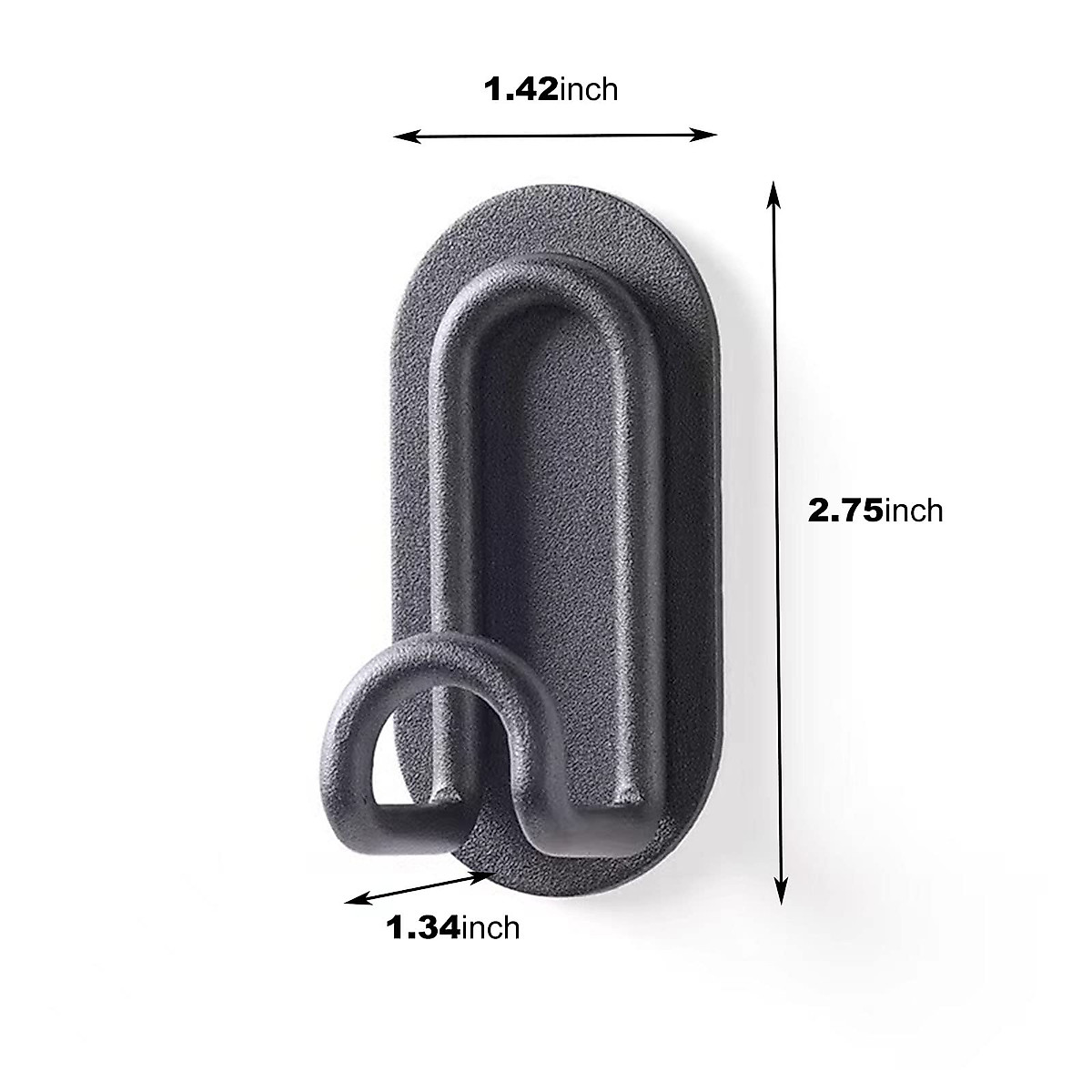 XZHXFXAdhesive Hooks,Matte Black Towel Hook,Sticky Hanger for Kitchen and Door,Bathroom Wall Hooks for Hanging Towel Robe Hat Coat Key,4Packs (Black)