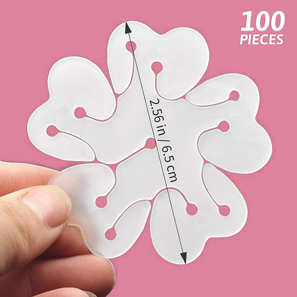 100 Pieces Flower Balloon Clips Balloon Holder Balloon Flower Clips for Balloon Arch for Baby Shower Wedding Event Decorations Birthday Party Supplies (Flower Style)