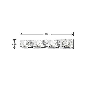 Home Decorators Collection 24-Watt Chrome Integrated LED Bathroom Vanity Light with Clear Cube Glass