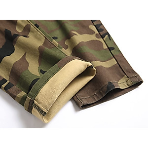 AITITIA Men's Ripped Camouflage Slim Fit Stretch Jeans (42, 6614 Camouflage)