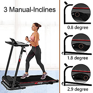 FYC Folding Treadmill for Home - Foldable Treadmill Slim Compact Running Machine Portable Electric Treadmill Workout Exercise for Small Apartment Home Gym Jogging Walking，Black