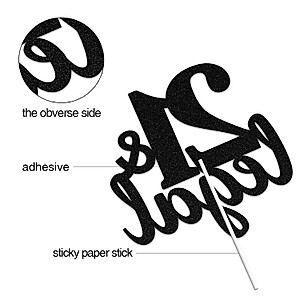 21 & Legal Black Glitter Birthday Cake Topper Finally Legal Cake Decorations 21 Years Old Party Supplies