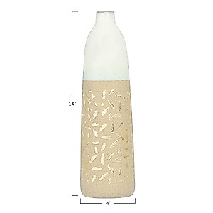 Main + Mesa Stoneware Vase with Gold Pattern