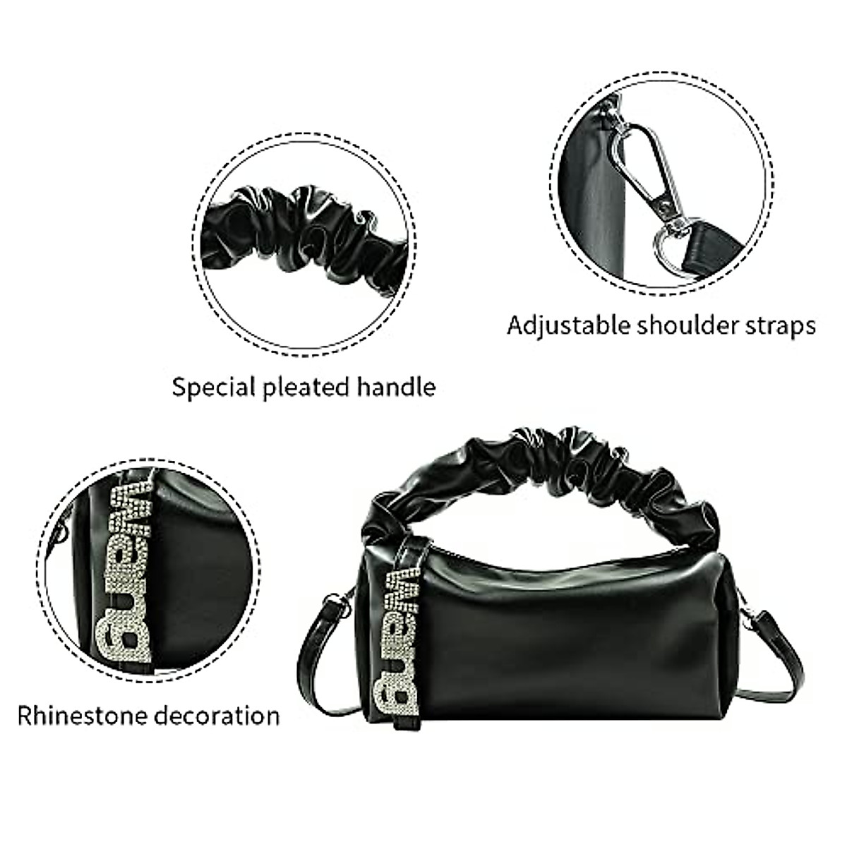 JBB Shoulder Handbag for Women Small Crossbody Bags Mini Handbags Designer Removable Shoulder Straps