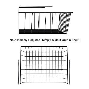Under Shelf Basket 4 Pack Hanging Under Shelf Storage Organizer Black Metal Wire Grid Under Table Shelf Storage Basket Rack for Pantry Cabinet Desk Bookshelf Office Closet