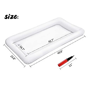 HBlife 3 PCS Inflatable Serving Bar, Salad Ice Tray Food Drink Containers with Drain Plug and 1 Hand Air Pump, Inflatable Buffet Cooler for Party Supplies