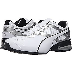 PUMA Men's TAZON 6 FM Cross Training Sneaker, Puma White-Puma Silver-Puma Black, 7