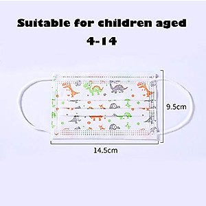 Kids Disposable Face Mask,50 Count 3 Ply Cartoon Face Masks for Children Adorable Print Masks for Boy and Girl,Individually Wrapped