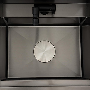 18 Inch x 17 Inch x 9 Inch Drop In Single Bowl Kitchen Sink Workstation Undermount Stainless Steel Bar Sink Commercial Rectangular Kitchen Sink with Folding Faucet Drain Kit Nano Coating Satin Finish