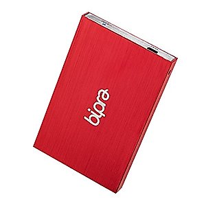 BIPRA 500Gb 500 Gb 2.5 USB 2.0 External Pocket Slim Hard Drive - Red - Fat32 (500Gb)