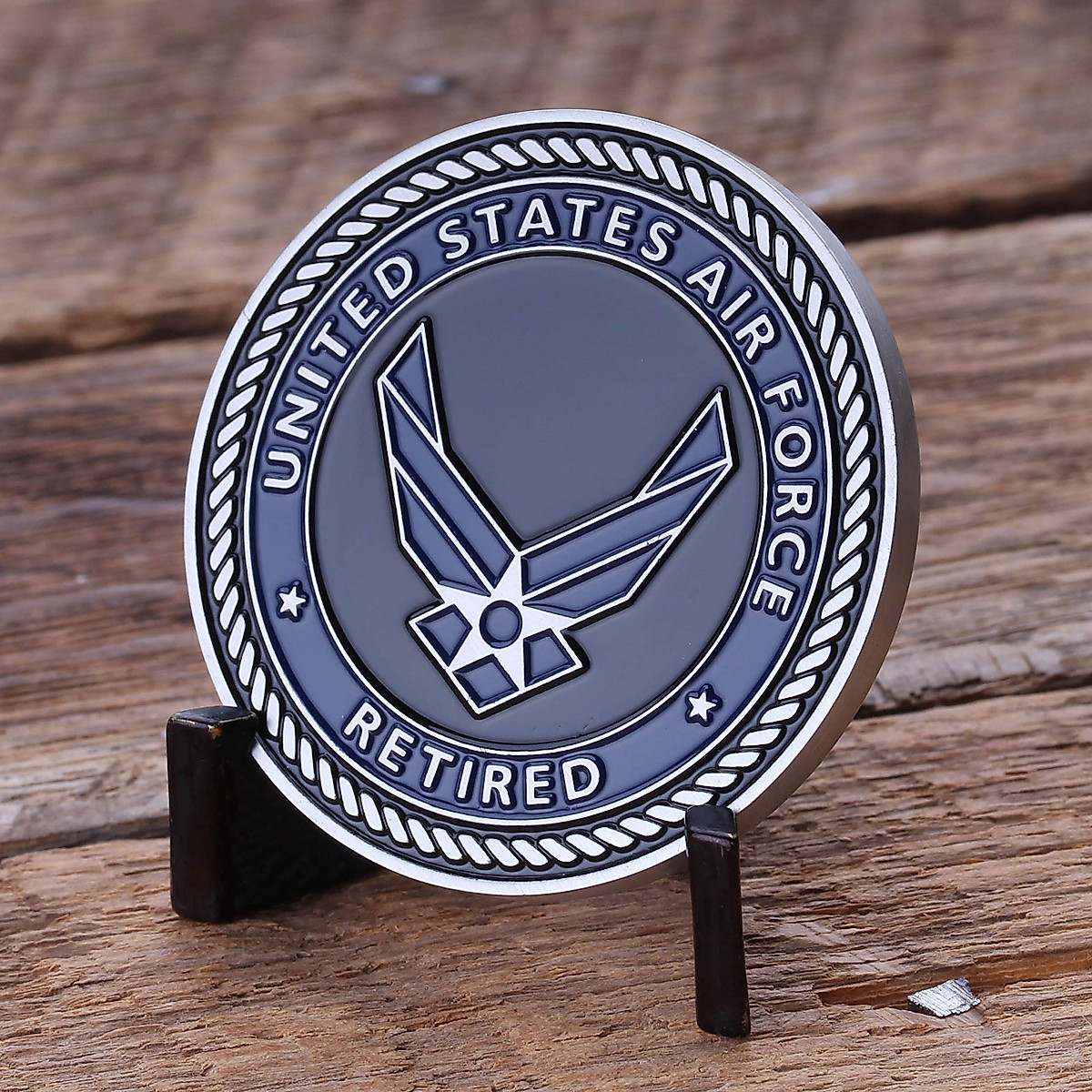 Air Force Retired Challenge Coin - United States Air Force Retired Challenge Coin - Amazing US Air Force Military Coin - Designed by Military Veterans!