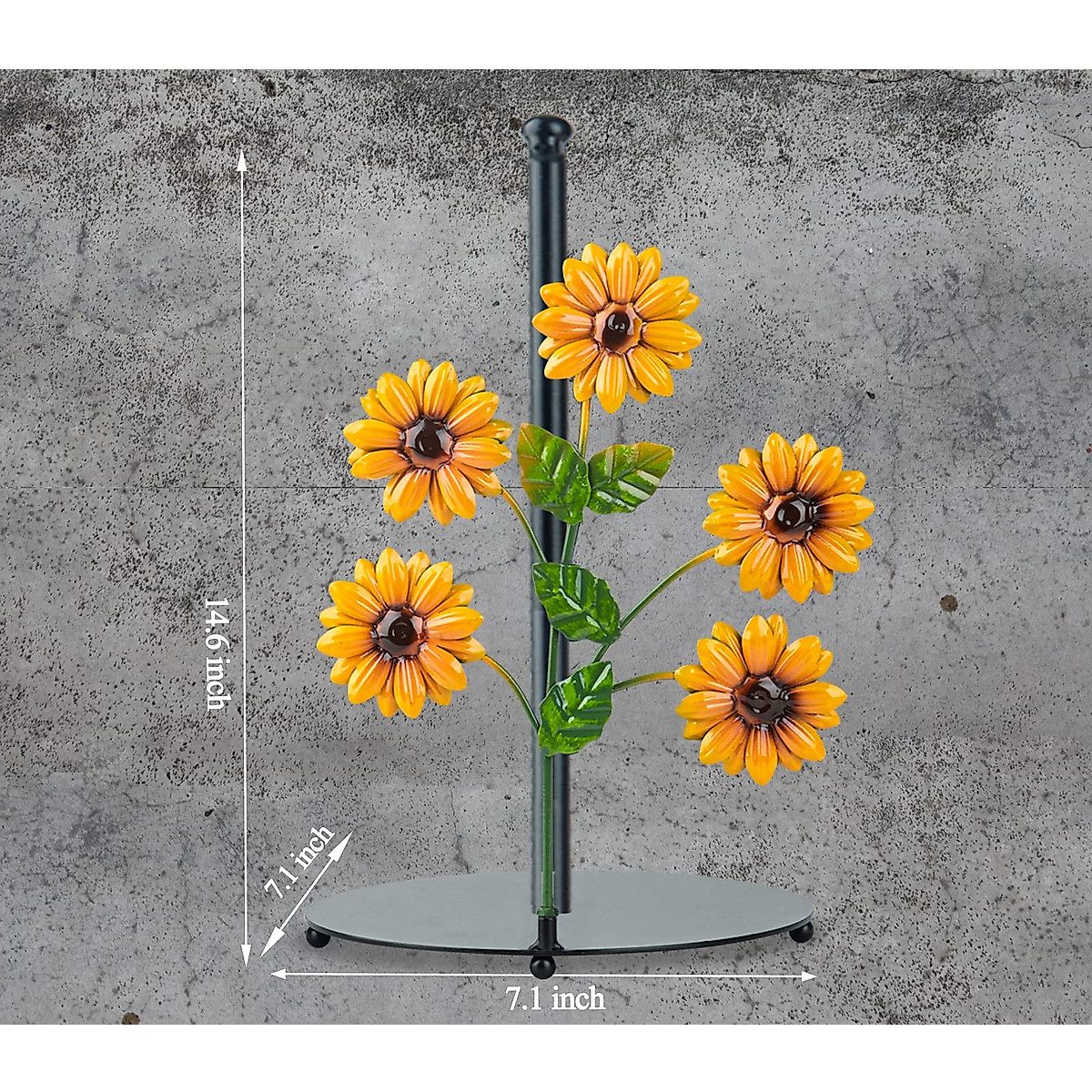 Sunflower Paper Towel Holder Countertop Upgrade Black Paper Towel Holder Stand Kitchen Paper Towels Holder Papertowel Holder Standing Paper Towel Holder Weighted Paper Towel Holder without Paper Towel