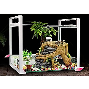 Turtle Basking Platform,Tortoise Resin Resting Reptile Habitat Ornament Aquarium Turtle Tank Decorations Reptile Hide Floating Ledge Resting Terrace for Turtles,Bearded Dragons,Lizard,Newts (Shape 2)