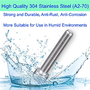HanTof 75Pcs Hex Socket Head Cap Screws Bolts, 304 (18-8) Stainless Steel, Metric M5 x 8/12/16/20/30mm Allen Head Hex Drive Machine Screws Set with Hex Wrenches, Fully Threaded Pitch: 0.8mm