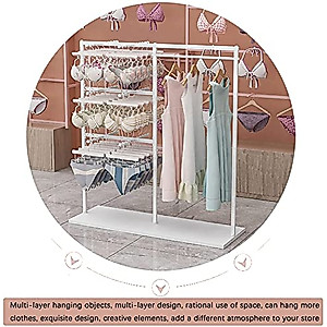 Coat Rack Stand, Underwear Display Stands, Freestanding Clothing Store Boutiques Retail Lingerie Garment Rack, Wall Mounted Clothes Rack, Commercial Shelves for Socks Bra Panties Scarves Storage