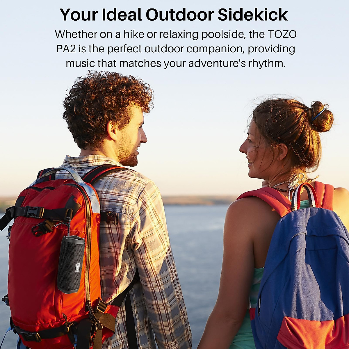 TOZO PA2 Bluetooth Speaker with Dual Drivers & Dual Bass Diaphragms, Deep Bass Loud Stereo Sound, IPX8 Waterproof, 25H Playtime, Custom EQ App Portable Wireless Speaker for Home Outdoors Travel Black