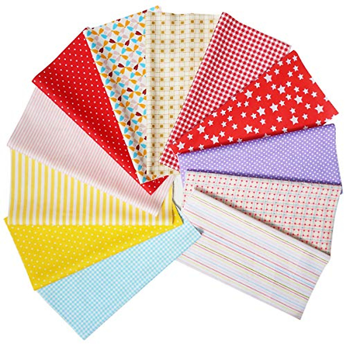 Quilting Fabric, Misscrafts Cotton Craft Fabric Bundle Squares Patchwork Pre-Cut Quilt Squares for DIY Sewing Scrapbooking Quilting Dot Pattern (50PCS 20X20cm)