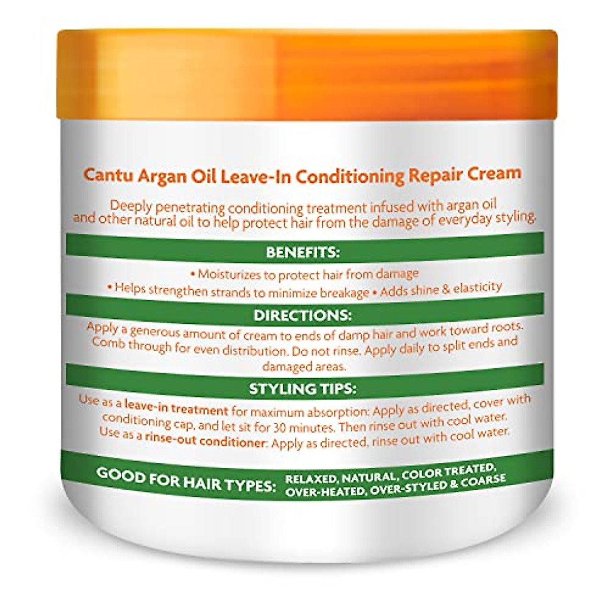 Cantu Argan Oil Leave-In Conditioning Repair, Cream 16 Ounce