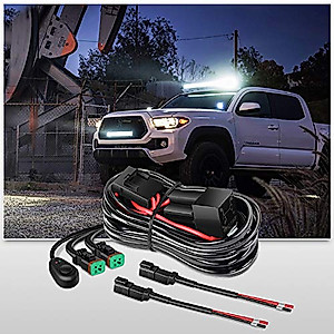Nilight - 10036W 14AWG 11.5 Feet DT Connector Wiring Harness Kit LED Light Bar 12V On Off Switch Power Relay Blade Fuse for Off Road Lights LED Work Light-2 Leads