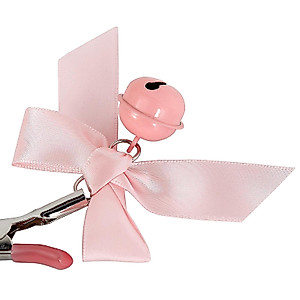 2Pcs Adult Non-Piercing Body Ring Clip Adjustable Breast Circle Clamp ( Color : Bow tie Pink , Size : One Size )