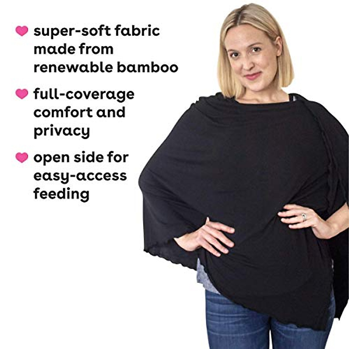 Bamboobies Women’s Nursing Cover, Maternity Clothing for Breastfeeding, Black, One Size Fits All