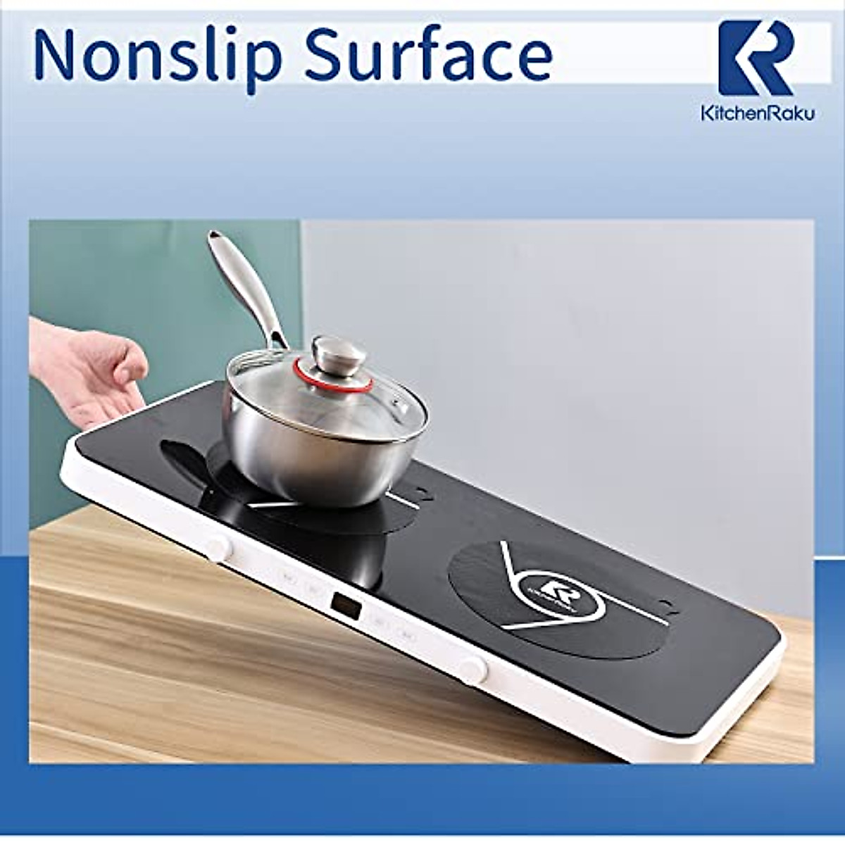 2 PCS Silicone Induction Cooktop Mat - (Magnetic) Cooktop Scratch Protector - for Induction Stove, Multifunctional Silicone Mats - for Air Fryer Liners, Trivet by KitchenRaku